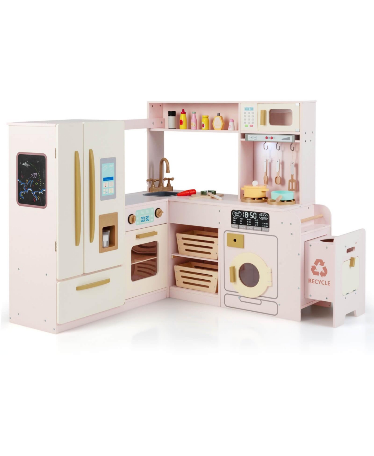 Click here for Costway Corner Play Kitchen with Lights & Sounds W... prices