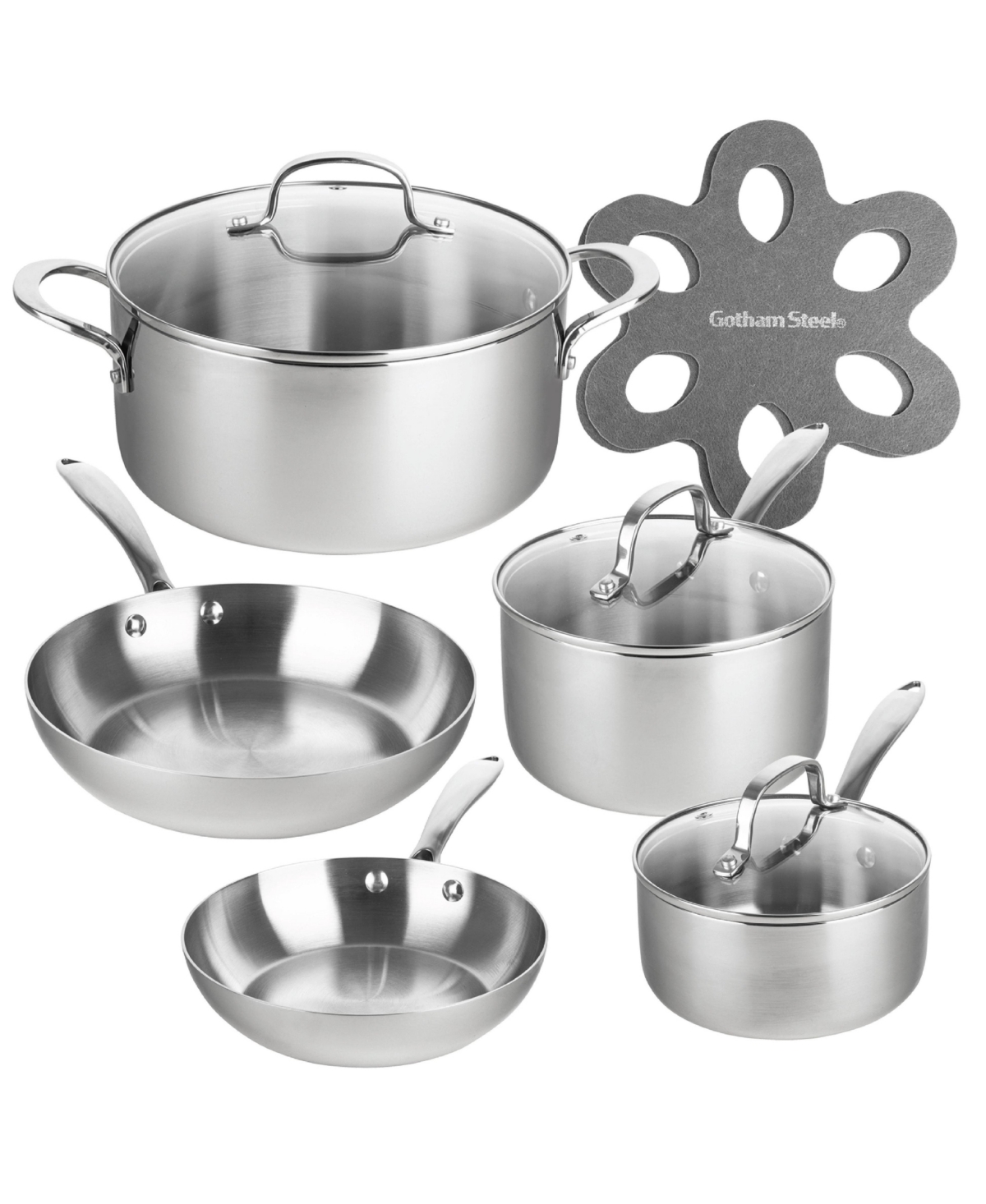 Click here for Gotham Steel Tri-Ply Stainless Steel 10-Piece Cook... prices