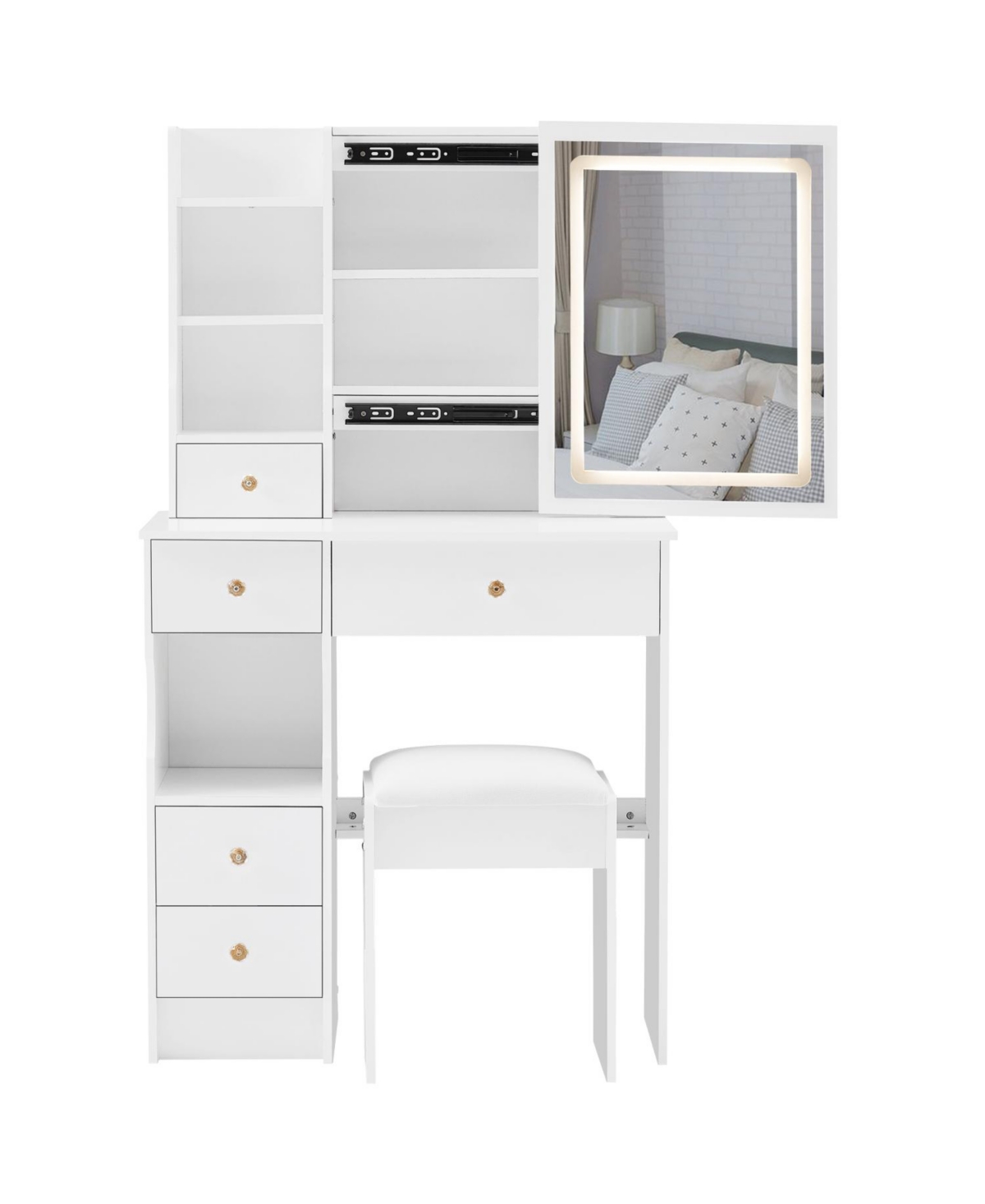 Click here for Streamdale Furniture Led Mirror Vanity Table with... prices