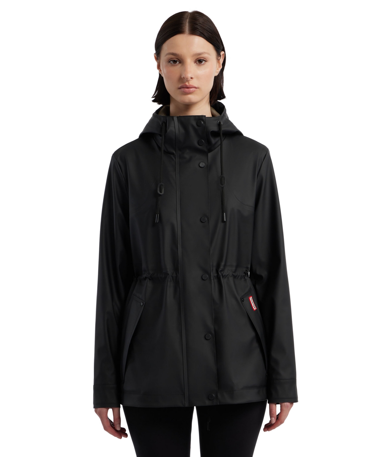 Click here for Hunter Womens Rubberized Rain Jacket - Black prices