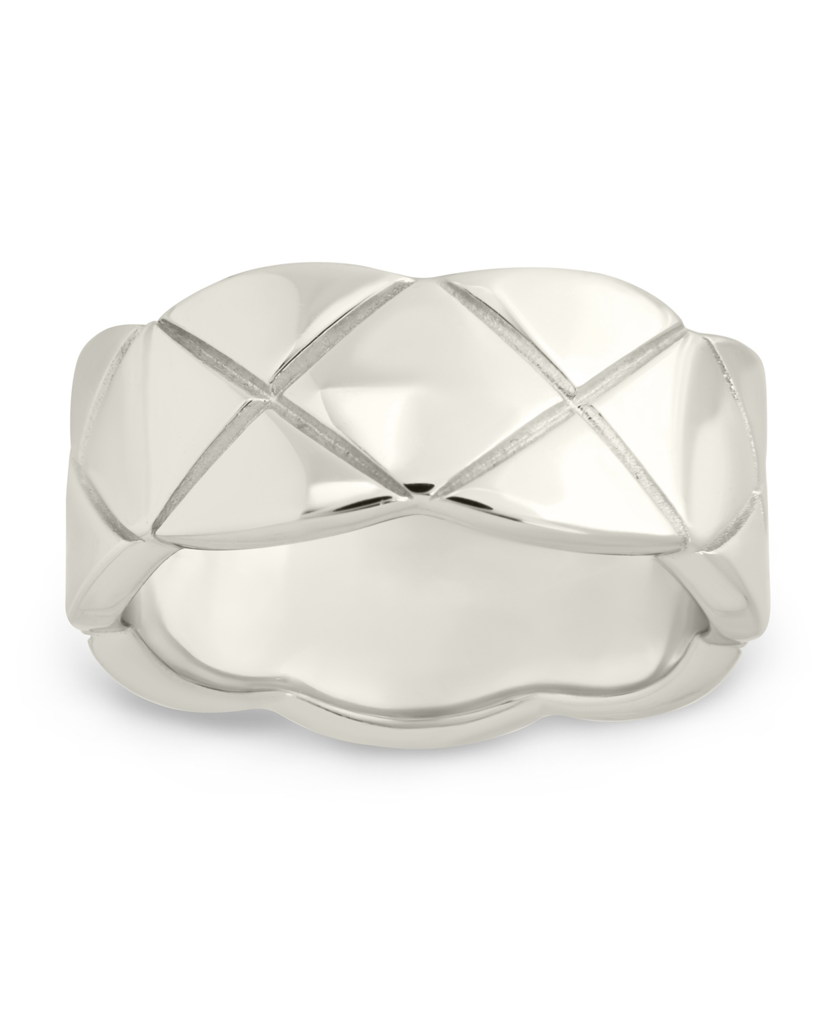 Click here for Sterling Forever Audrey Quilted Textured Ring - Si... prices