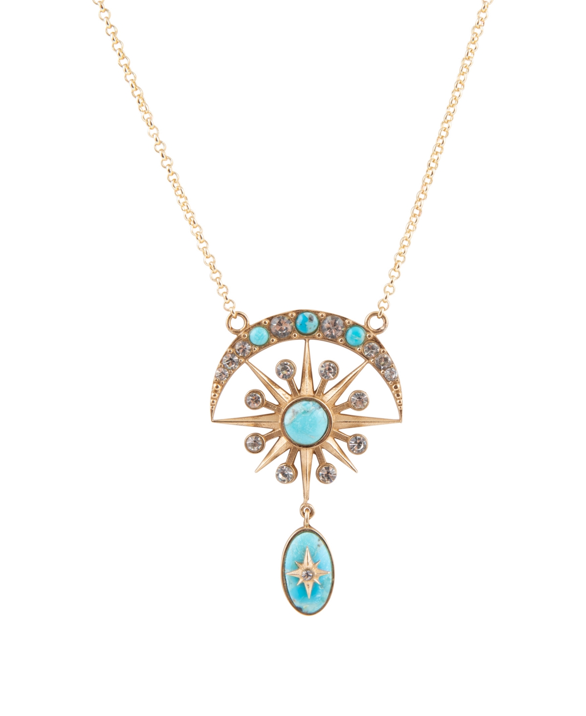 Click here for Barse Celestial Blue Turquoise Golden Drop Necklac... prices