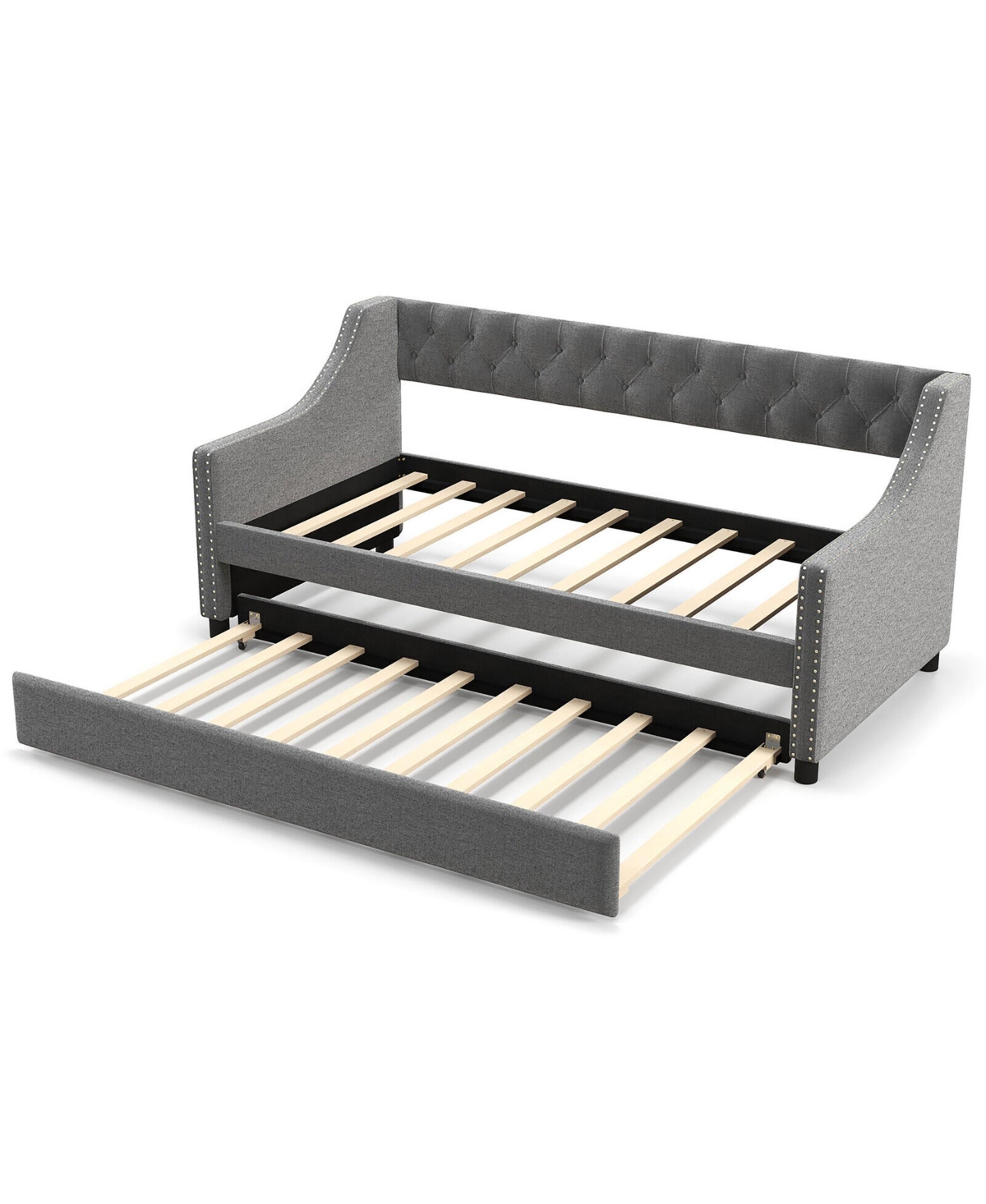 Click here for Gymax Twin Size Daybed w/ Trundle wingback Armrest... prices