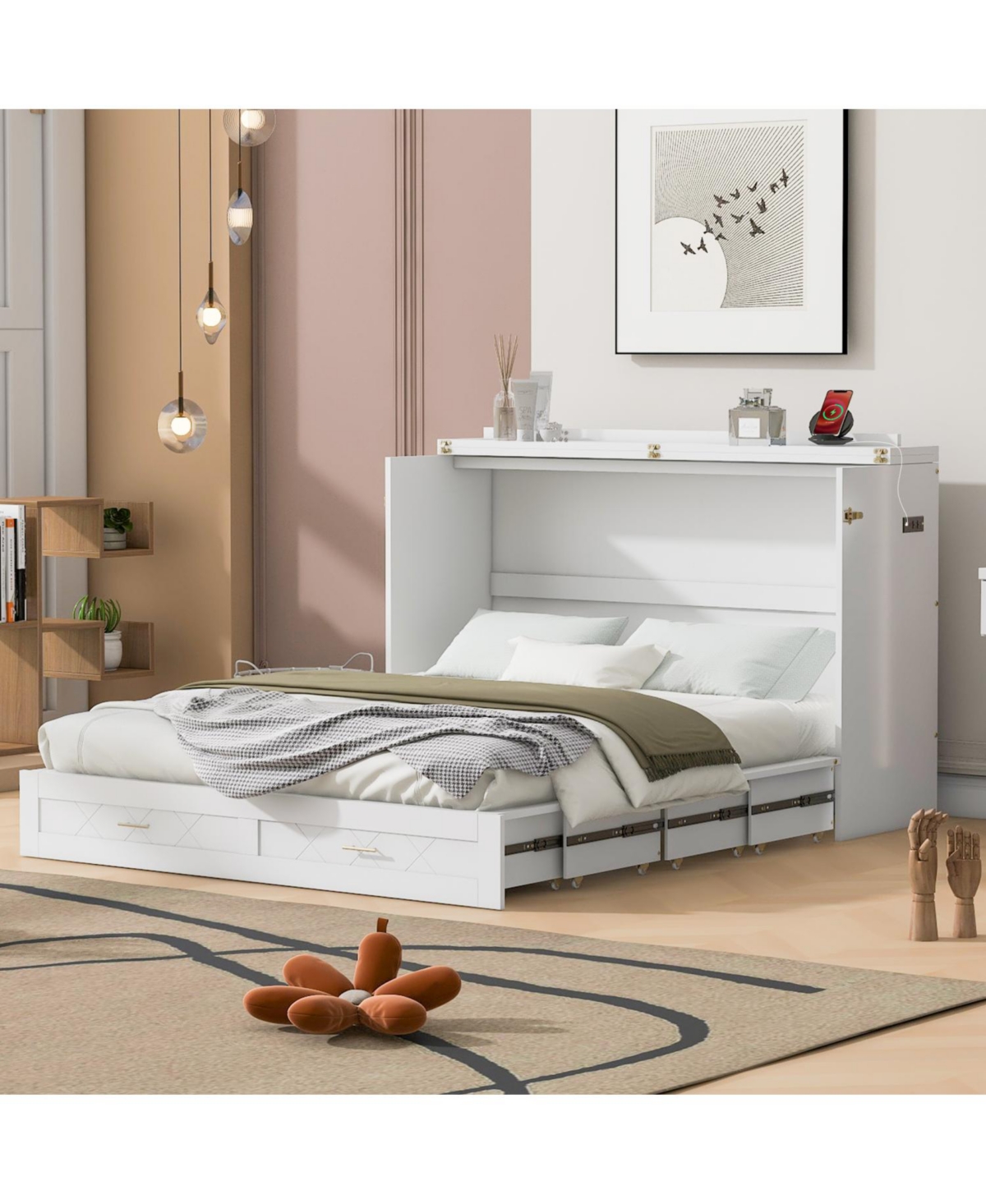 Click here for Streamdale Murphy Bed with Storage and Usb Ports i... prices