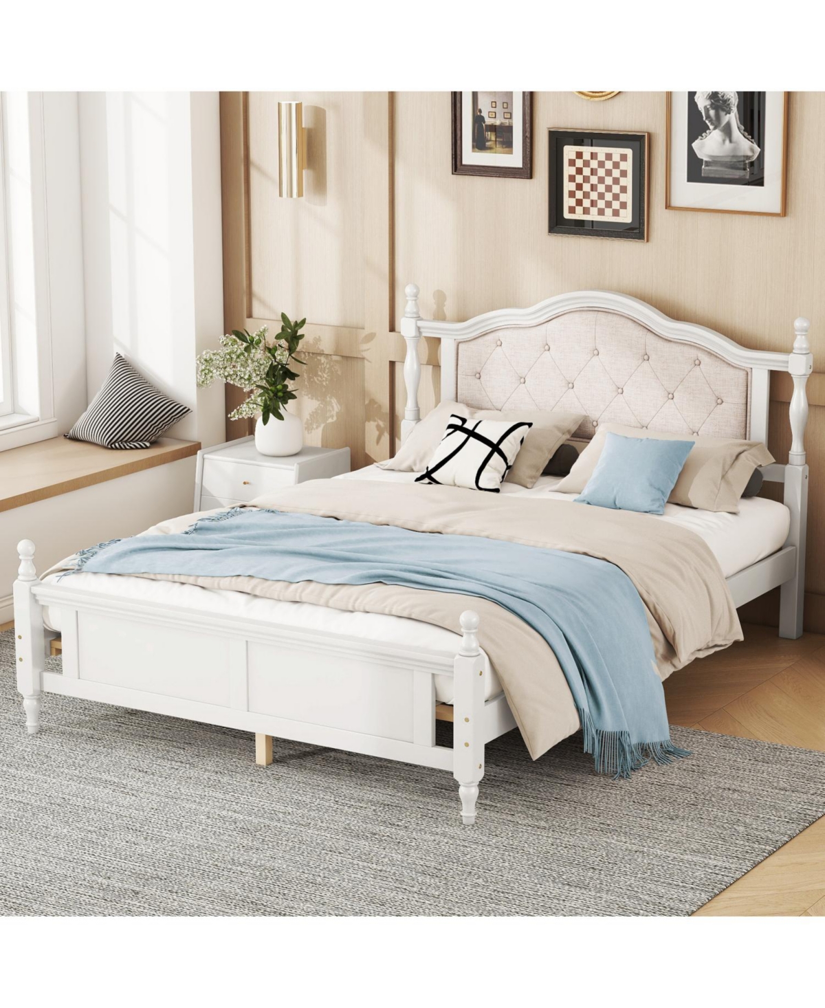 Click here for Streamdale Furniture Queen Bed with Upholstered He... prices