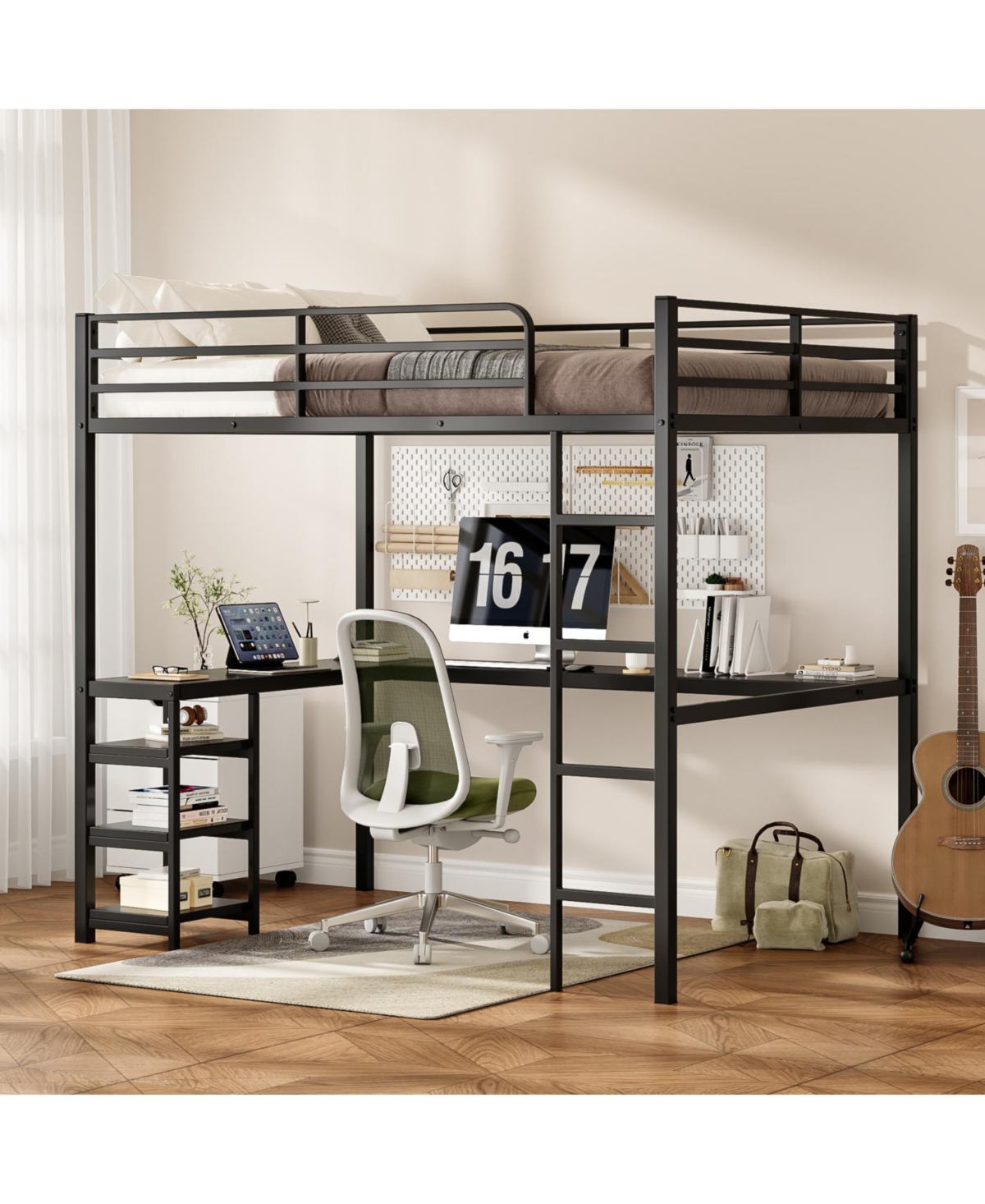 Click here for Streamdale Furniture Full Size Loft Bed with Desk... prices