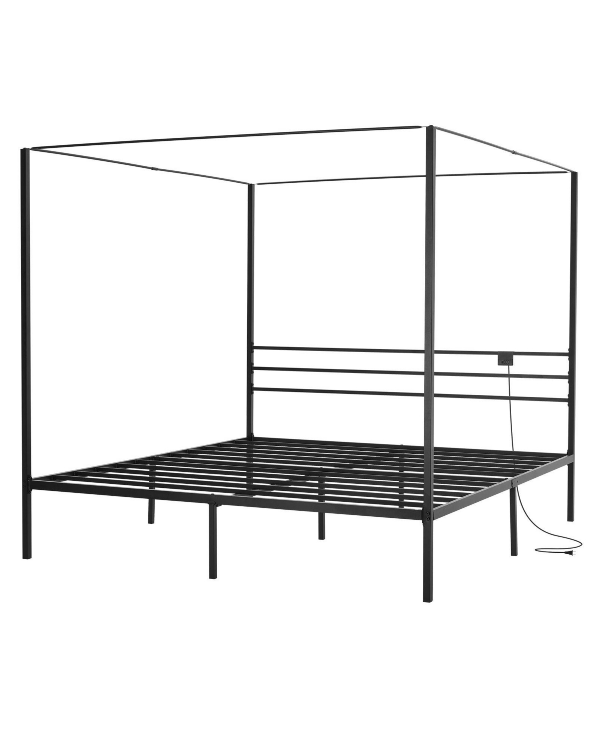 Click here for Slickblue Metal Canopy Bed with Charging Station a... prices