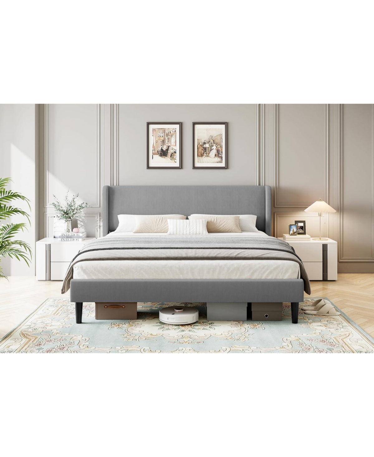 Click here for gaomon Full Size Upholstered Bed Frame Wingback He... prices