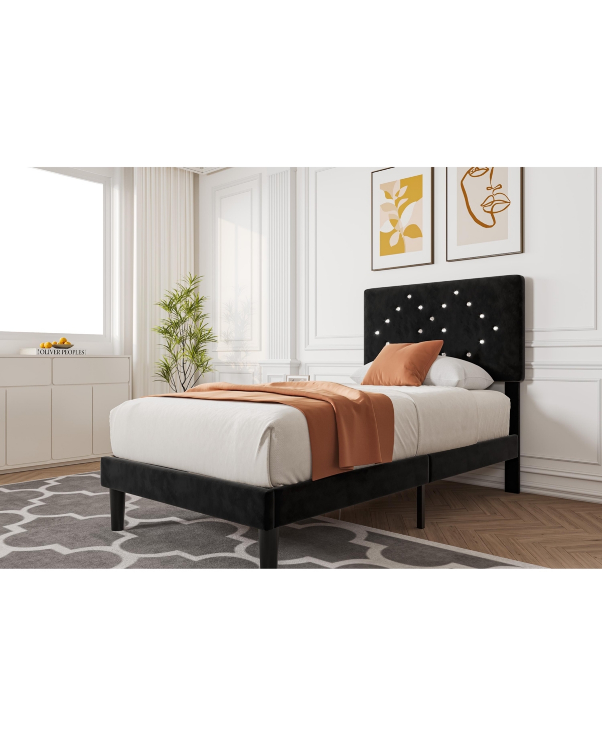 Click here for Gaomon Full Size Velvet Bed Frames with Headboard... prices