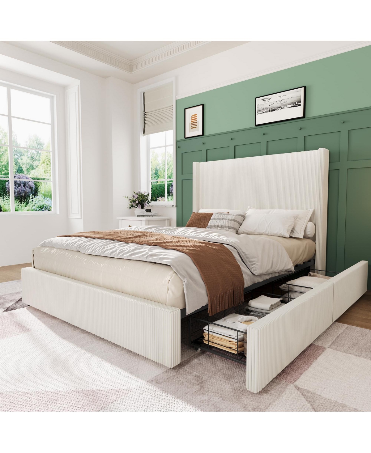 Click here for Gaomon Queen Size Upholstered Platform Bed Frame w... prices