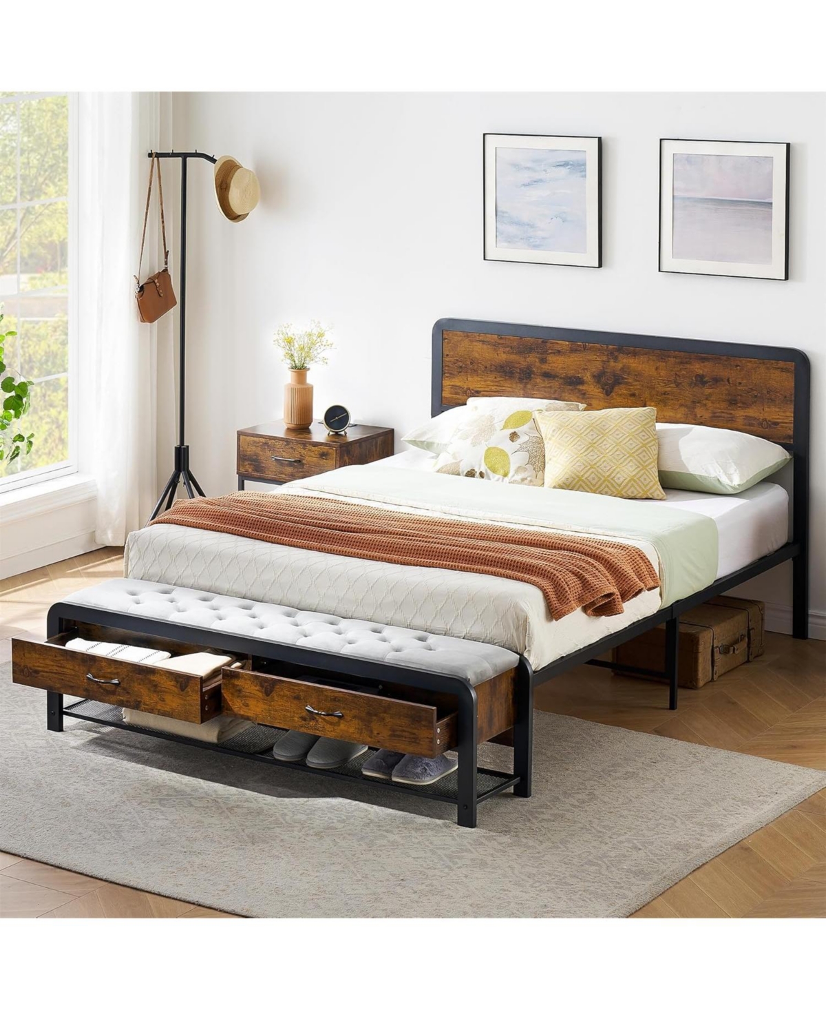 Click here for gaomon Queen Storage Bed with Headboard  2 Hidden... prices