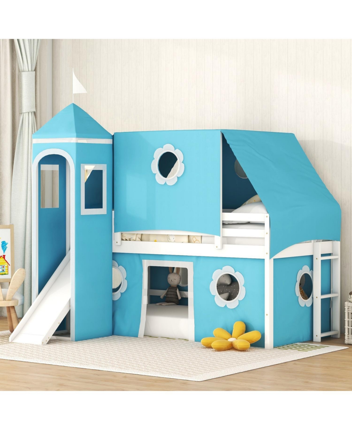 Click here for Streamdale Furniture Twin Size Loft Bed with Slide... prices