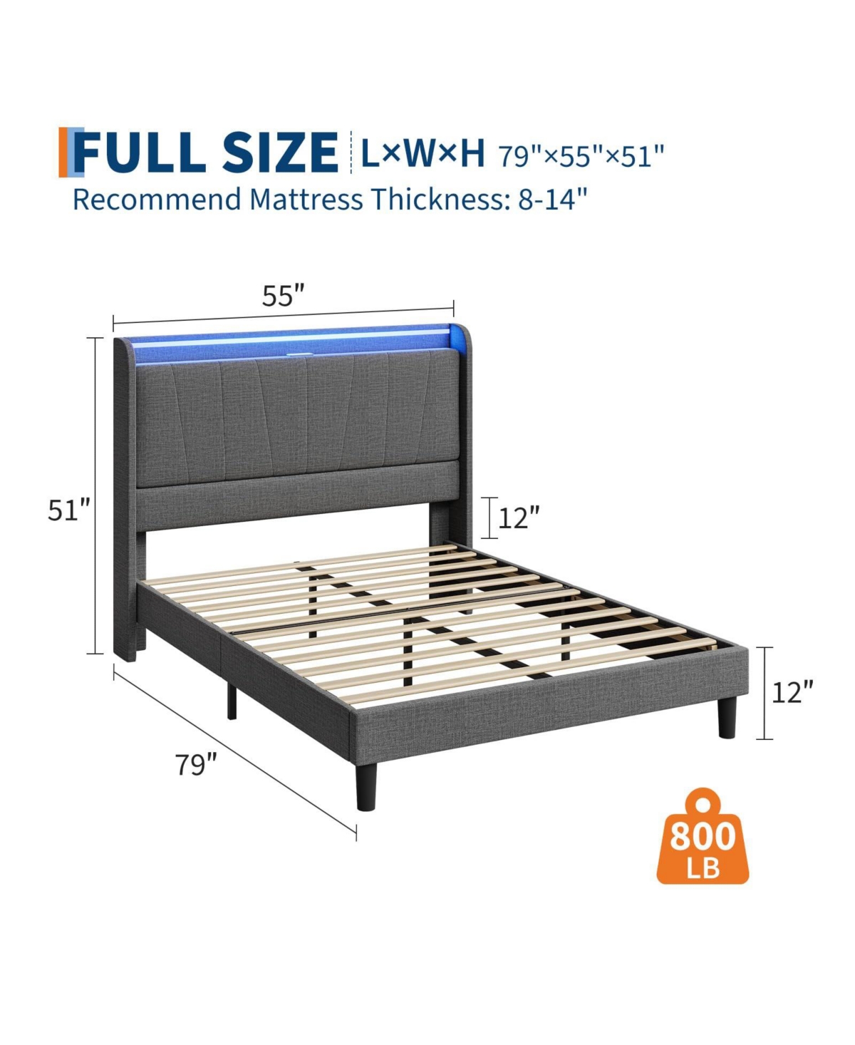 Click here for gaomon Bed Frame with Charging Station & Led Light... prices