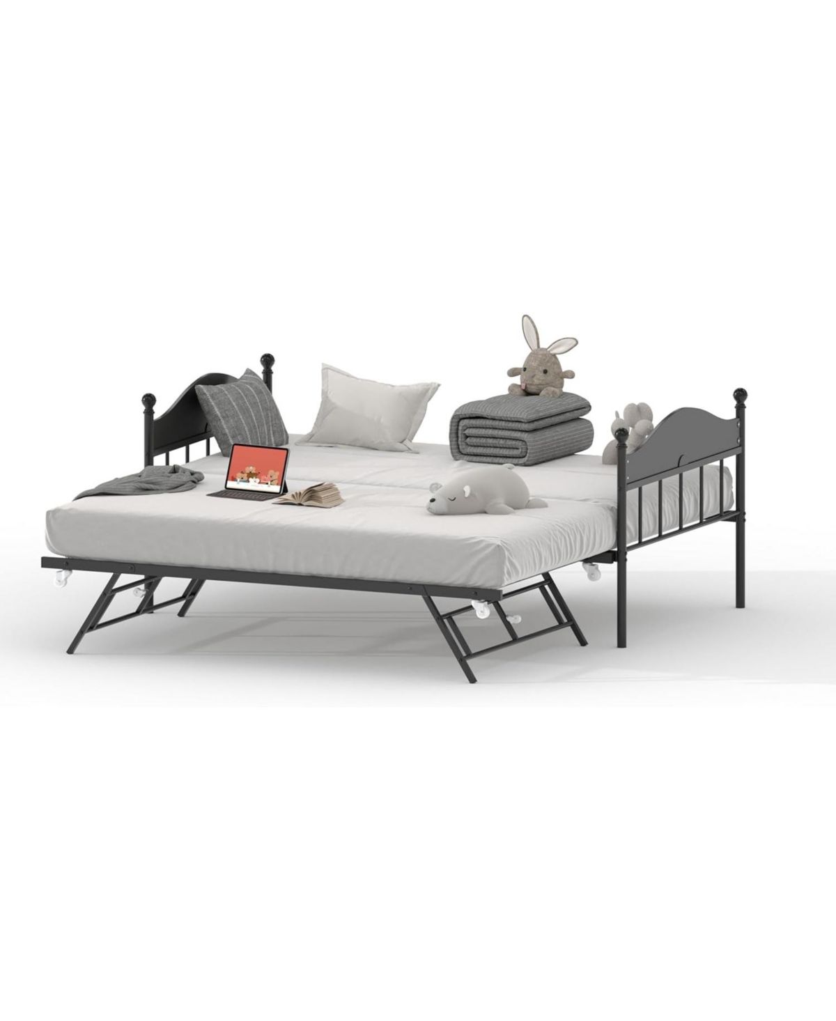 Click here for Metal Twin Bed Frame with Pop-Up Foldable Trundle... prices