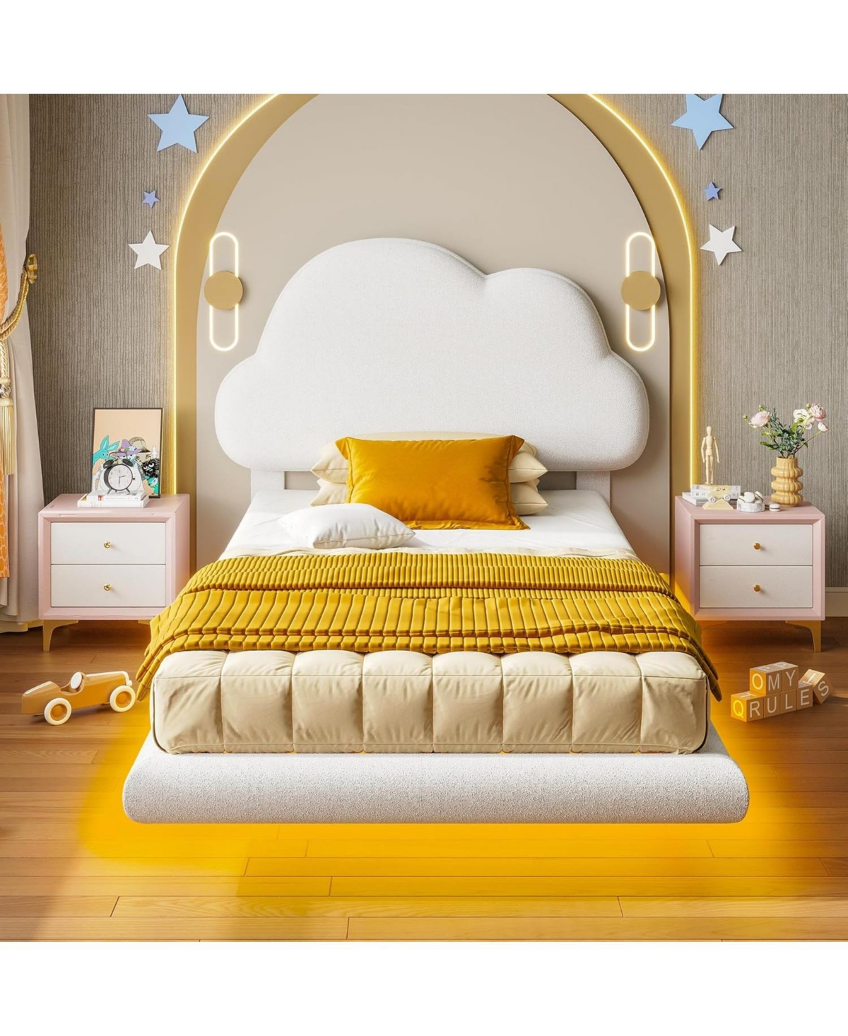 Click here for Likimio Twin Bed Frames  Floating Bed Frame with L... prices