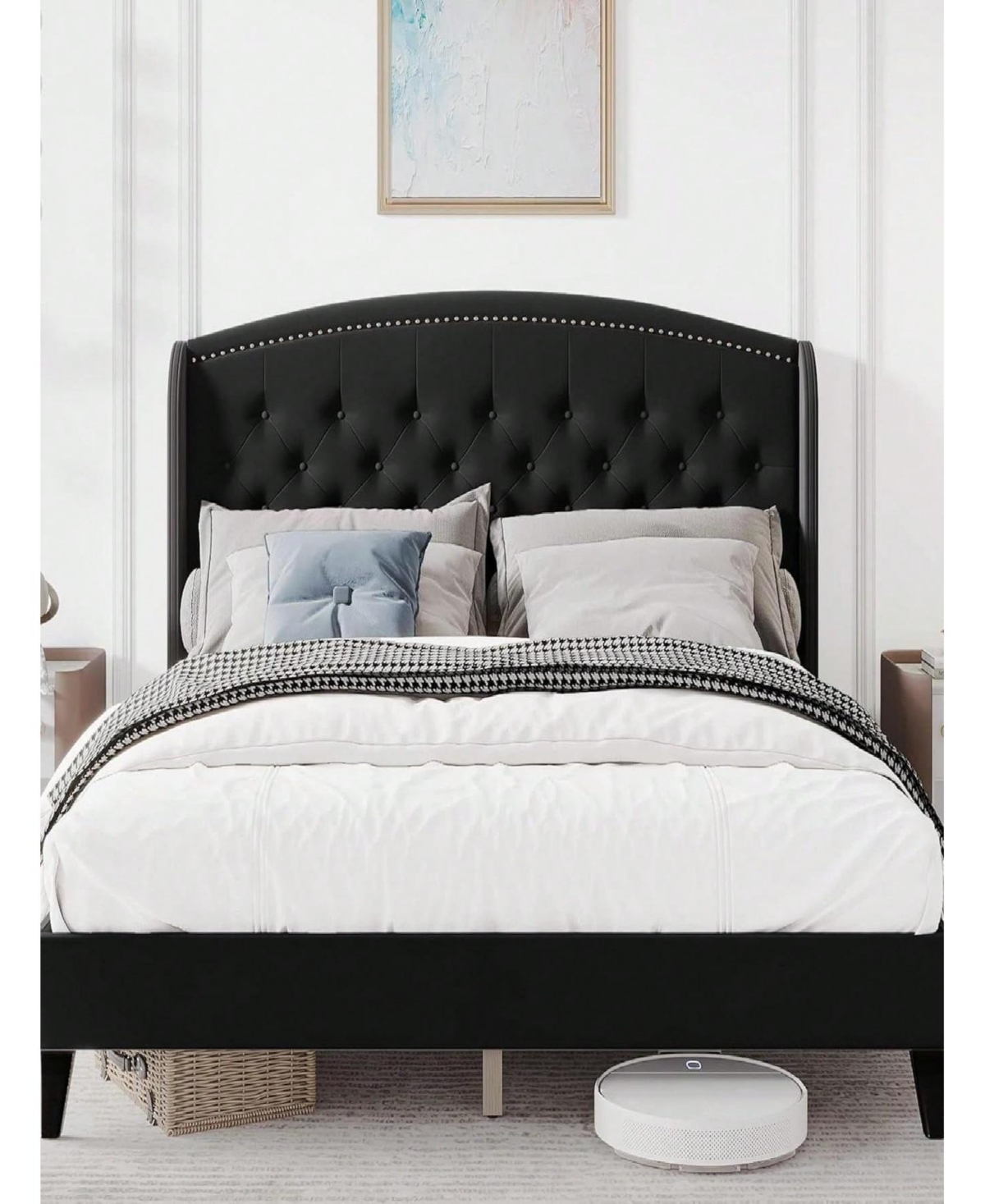 Click here for gaomon Bed Frame  Upholstered Platform Bed With Wi... prices