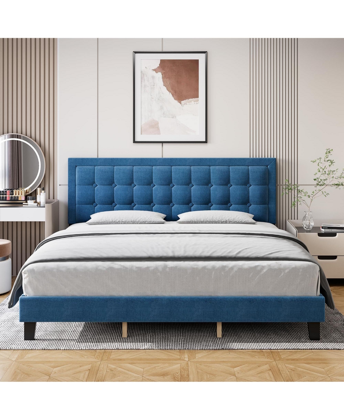 Click here for gaomon Platform Bed Frame with Upholstered Button... prices