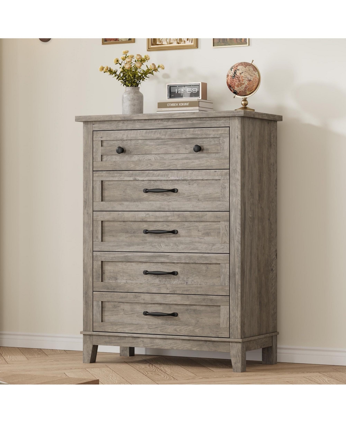 Click here for gaomon 5-Drawer Grey Freestanding Wooden Chest  41... prices