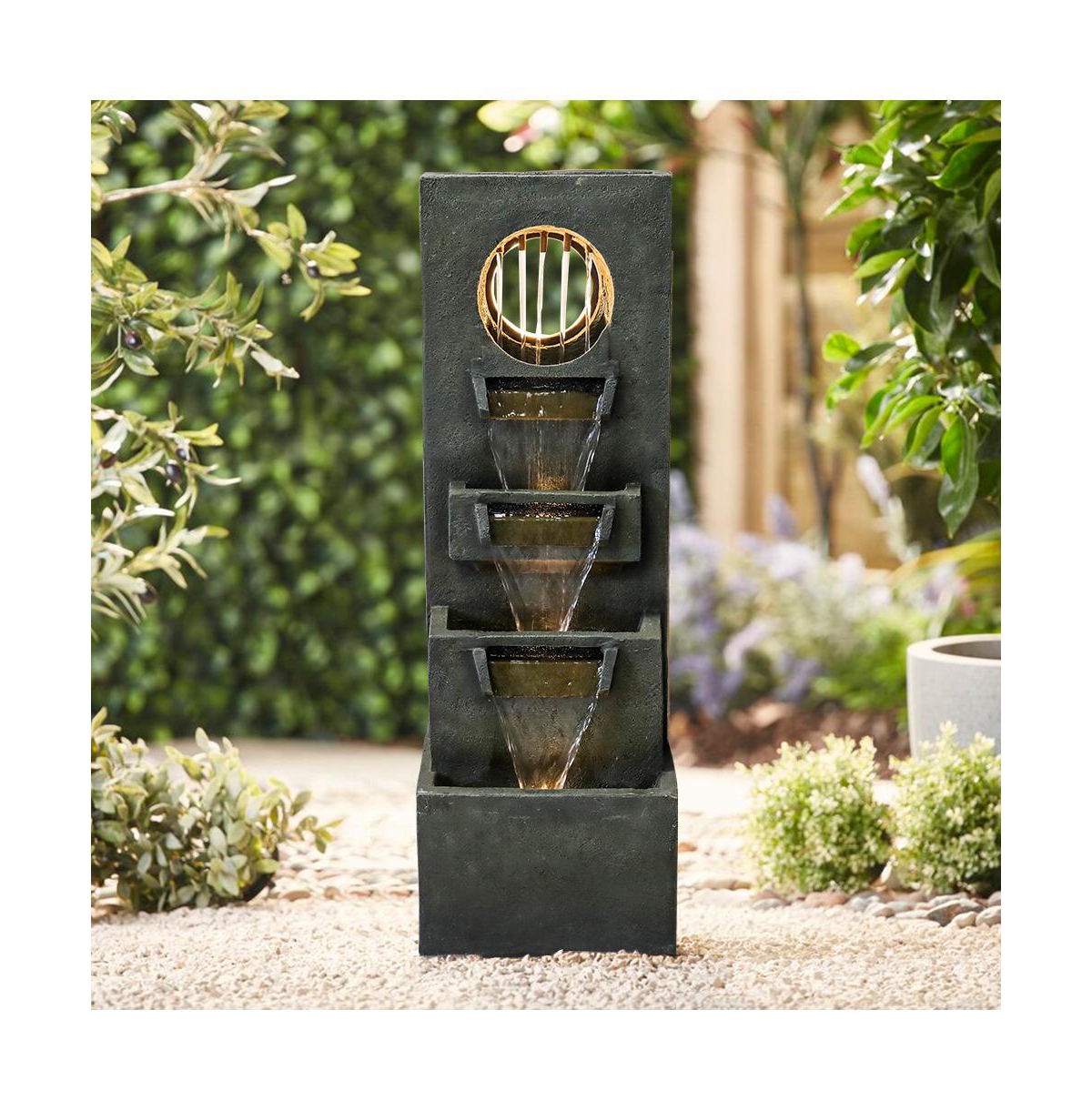 Click here for SunJet 39.3"H Modern Outdoor Fountain - 4-Tie... prices