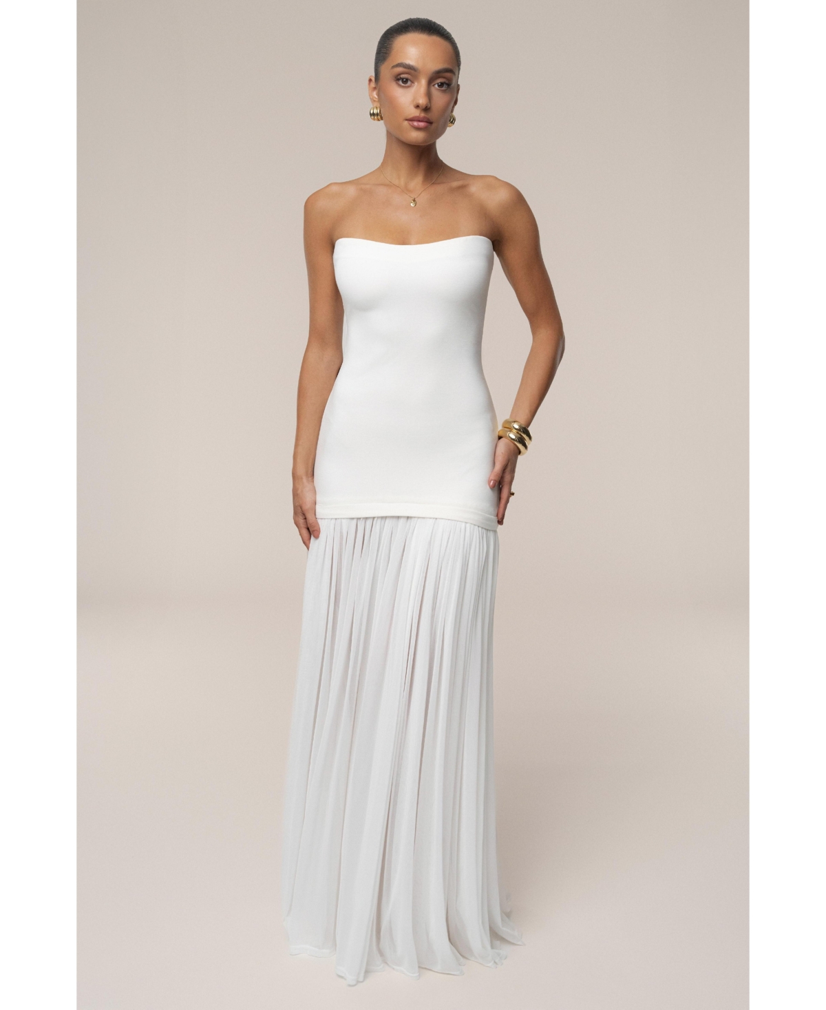 Click here for Jluxlabel Womens Cielo Contrast Maxi Dress - White prices
