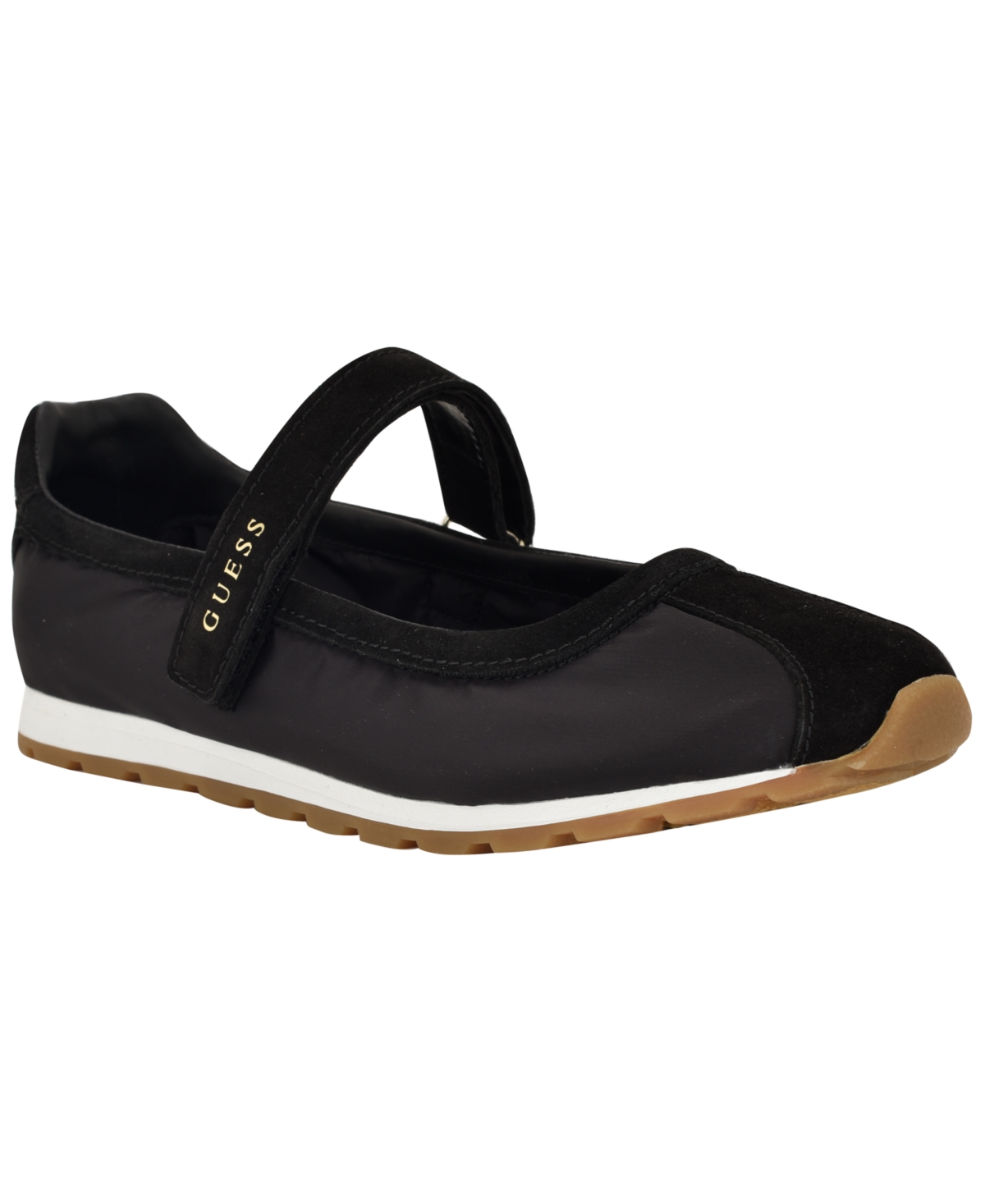 Click here for Guess Womens Treece Suede Sporty Mary Jane Flat Sn... prices