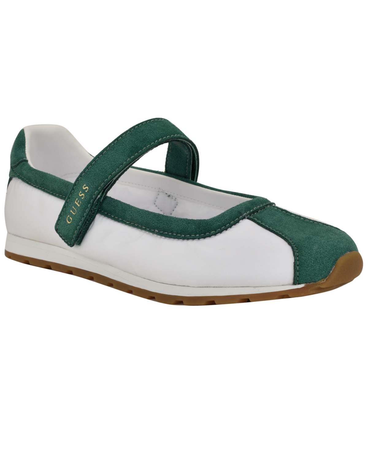 Click here for Guess Womens Treece Suede Sporty Mary Jane Flat Sn... prices