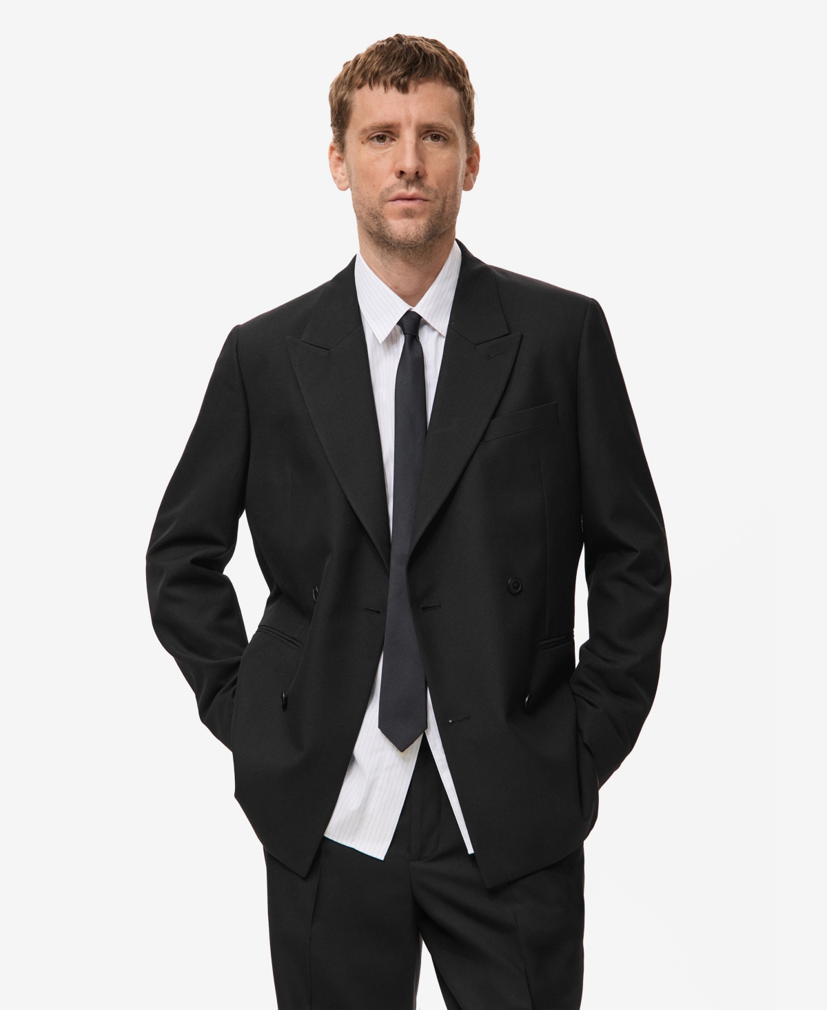 Click here for Mango Mens Regular-Fit Double-Breasted Jacket - Bl... prices