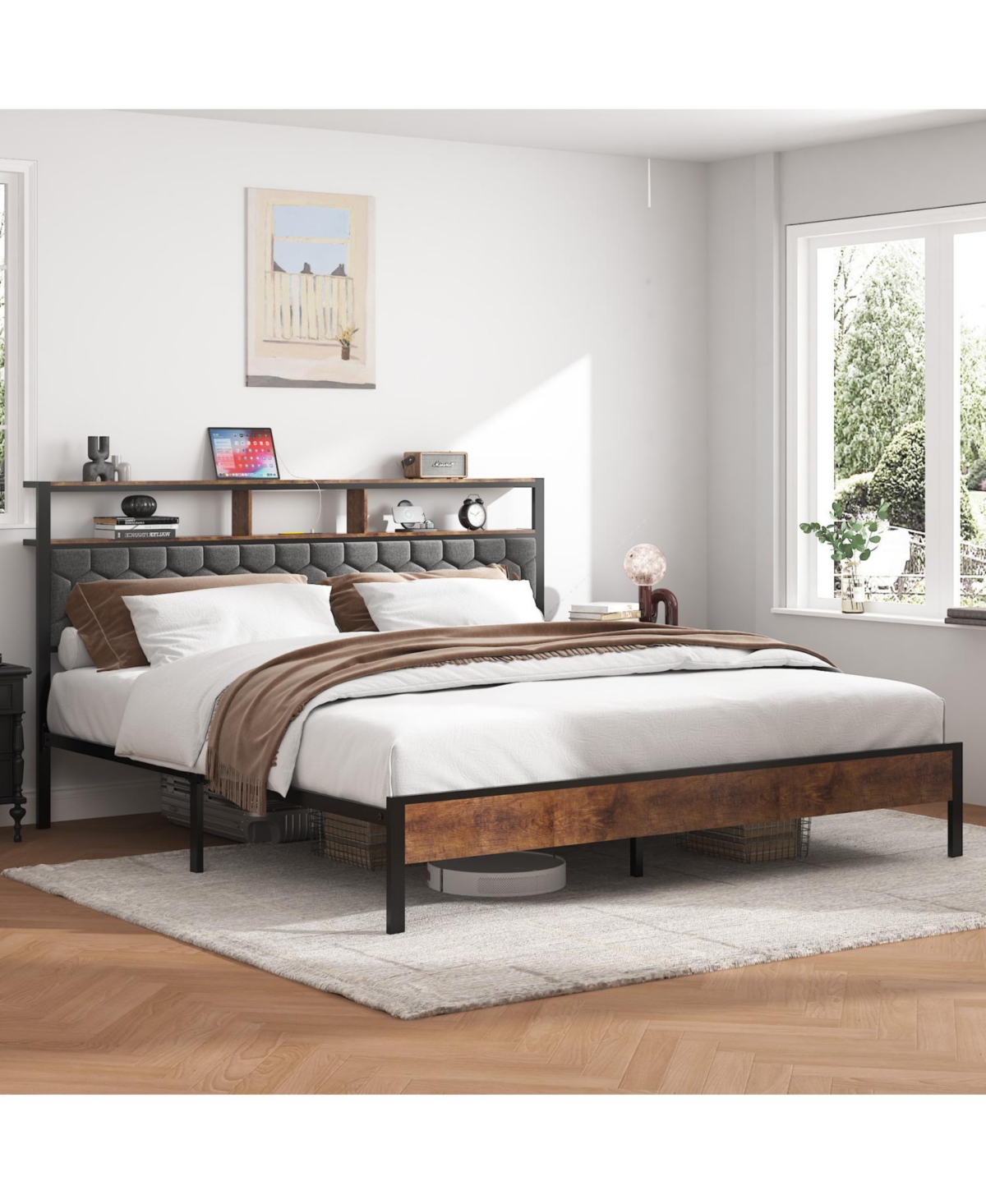Click here for Streamdale Furniture King Wooden Platform Bed Fram... prices