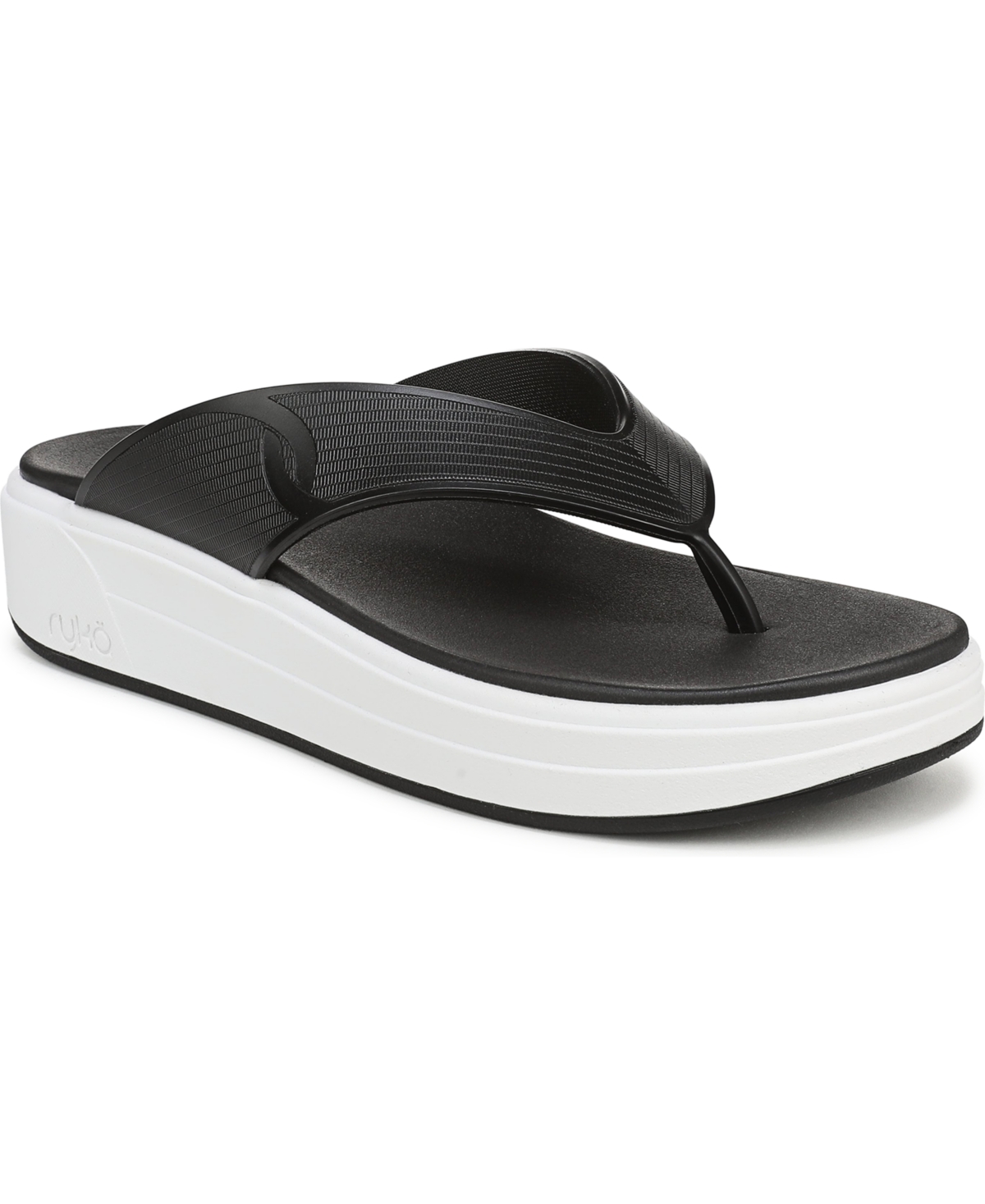 Click here for Ryka Womens Viv Thong Sandals - Black PVC prices