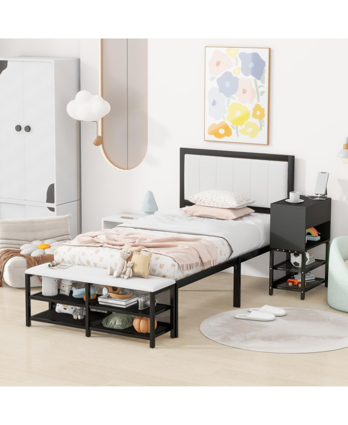 Click here for Streamdale Furniture Twin size Metal Platform Bed... prices