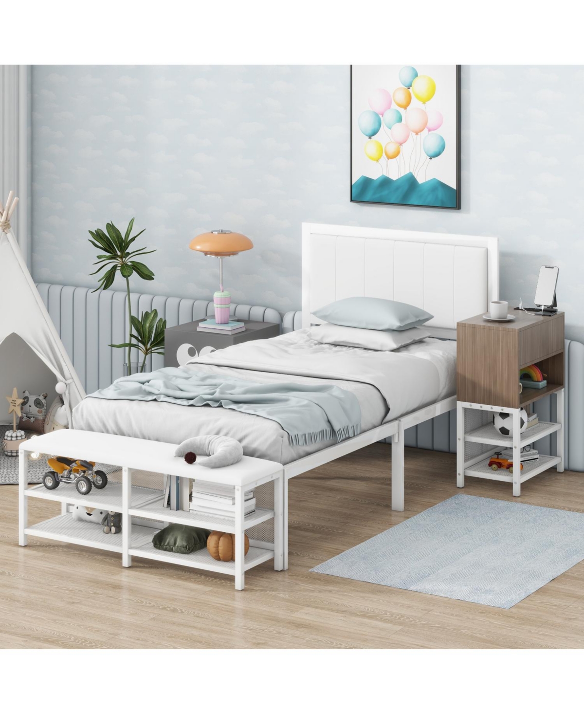 Click here for Streamdale Furniture Twin size Metal Platform Bed... prices