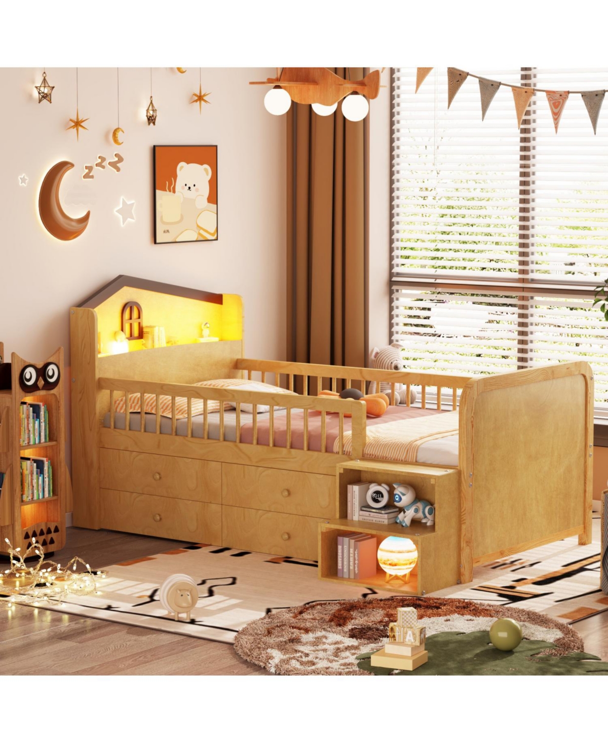 Click here for Streamdale Furniture House Loft Bed with Led Light... prices