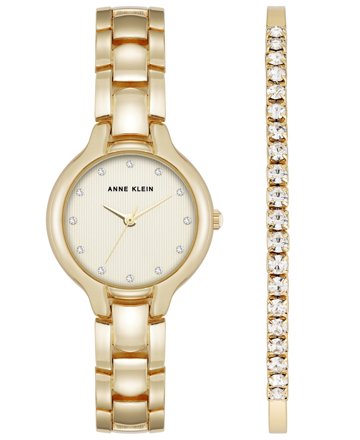Click here for Anne Klein Womens Quartz Crystal Accented Champagn... prices