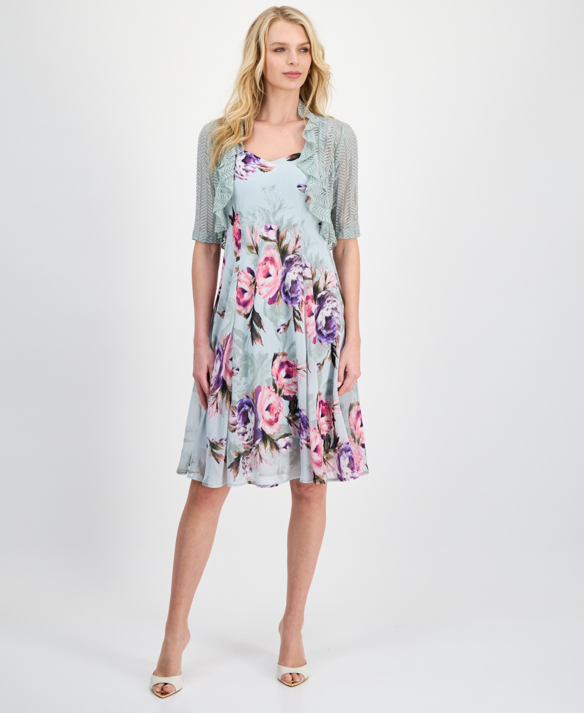 Click here for Connected Womens 2-Pc. Floral Chiffon Sleeveless D... prices