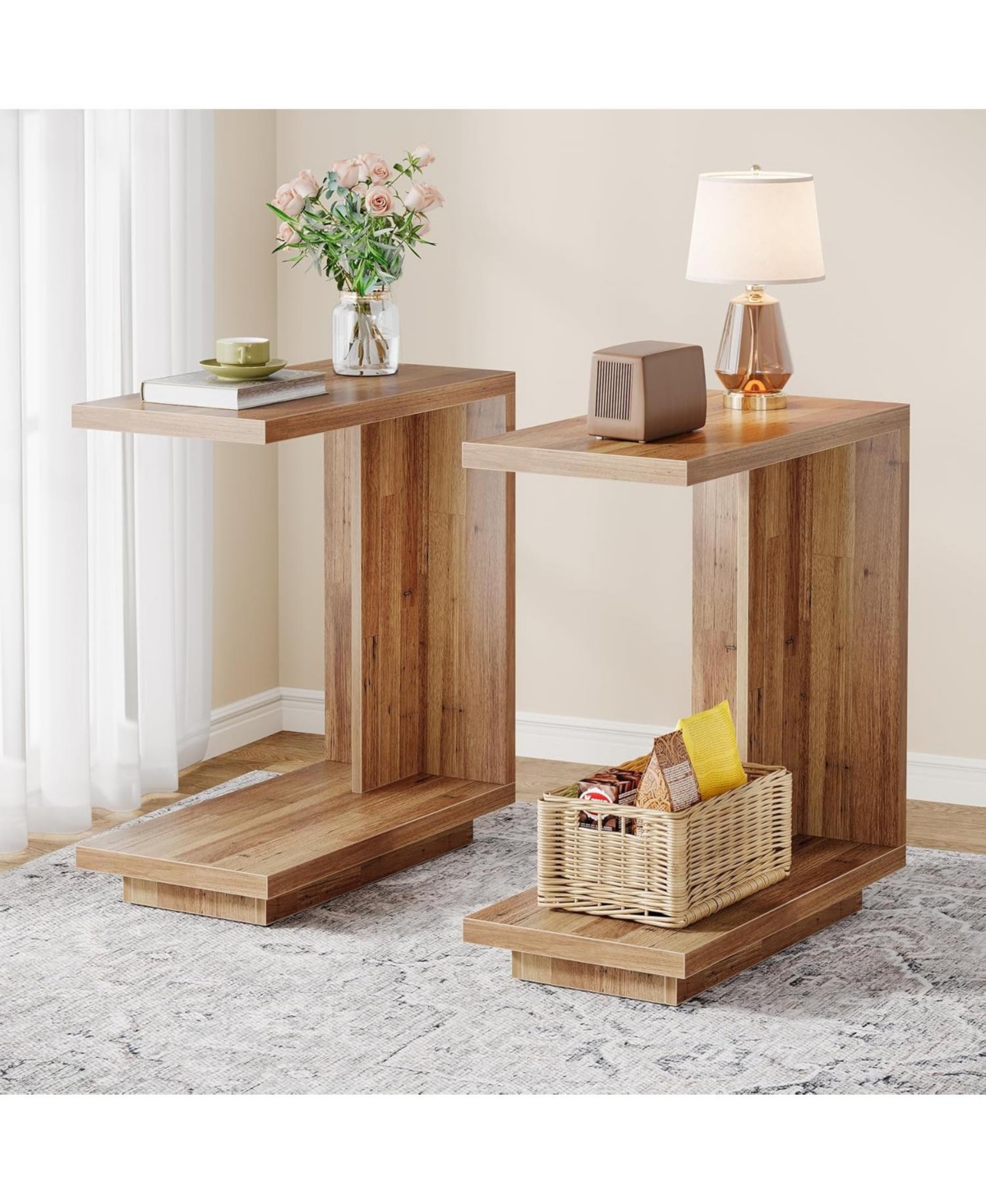 Click here for Tribesigns C-Shaped Side Table  2-Tier Narrow End... prices