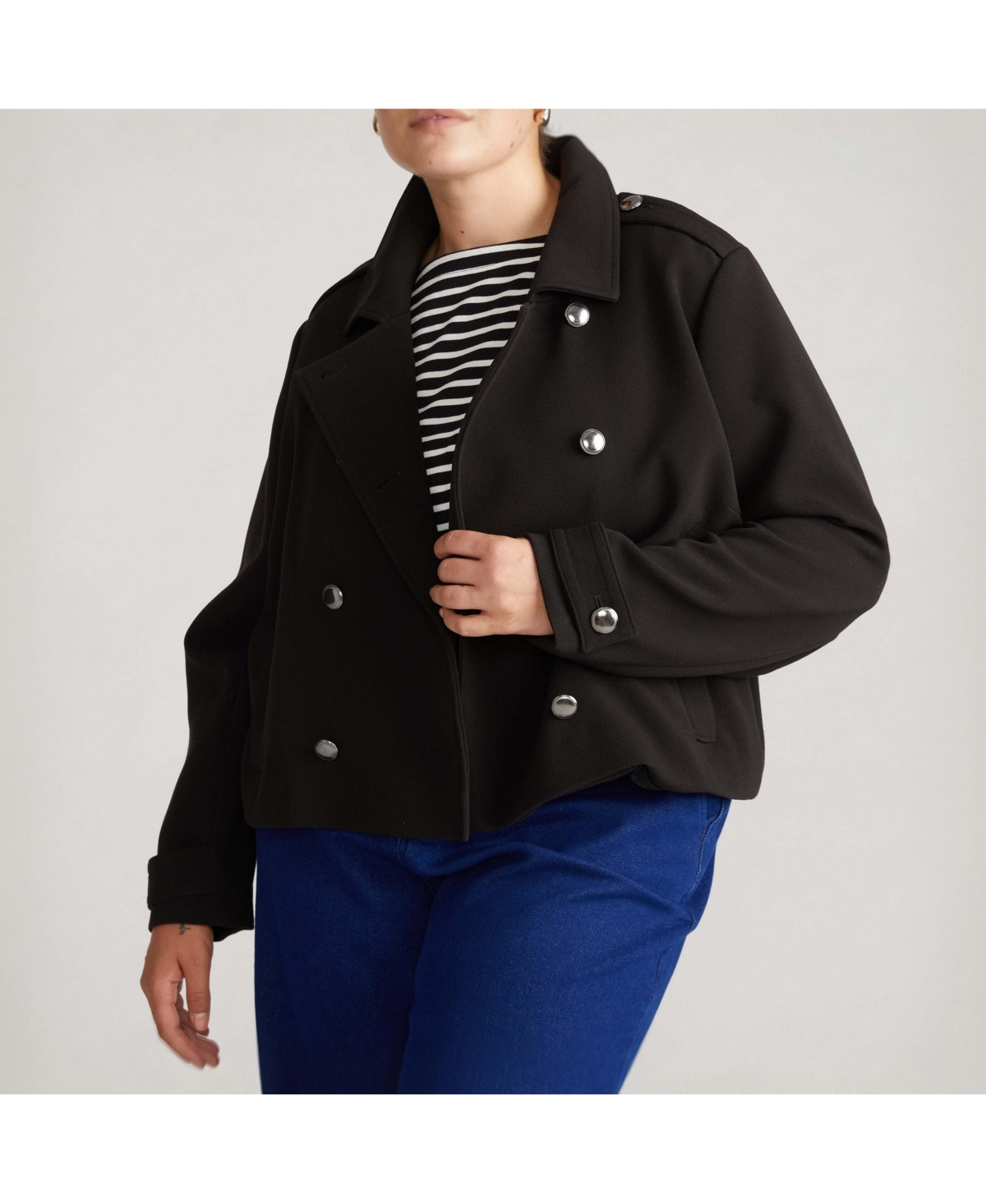 Click here for Universal Standard Plus Size Rivington Jacket - Bl... prices