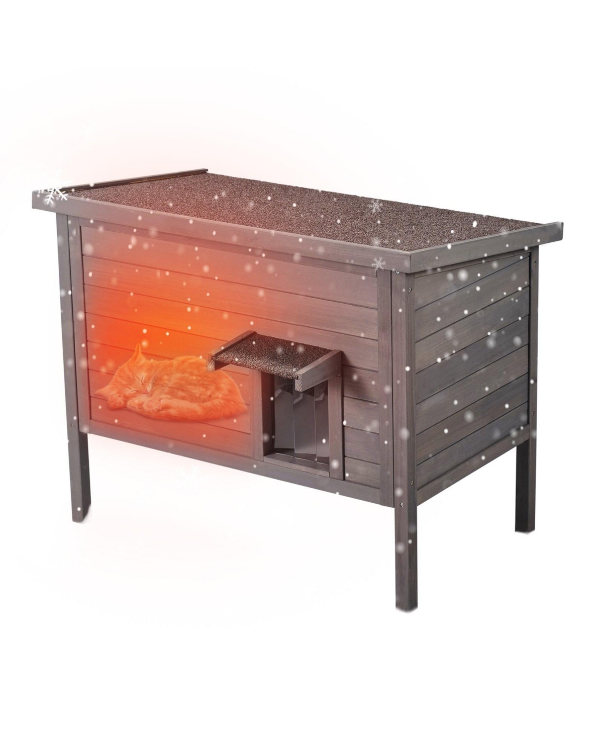 Click here for Cozito Insulated Wooden Outdoor Cat Shelter with F... prices