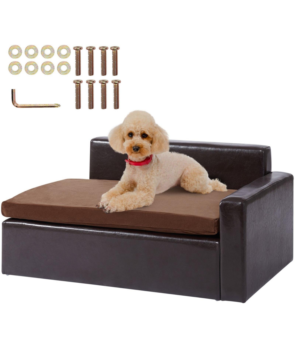 Click here for Cozito Faux Leather Pet Sofa for Medium Pets  Hold... prices