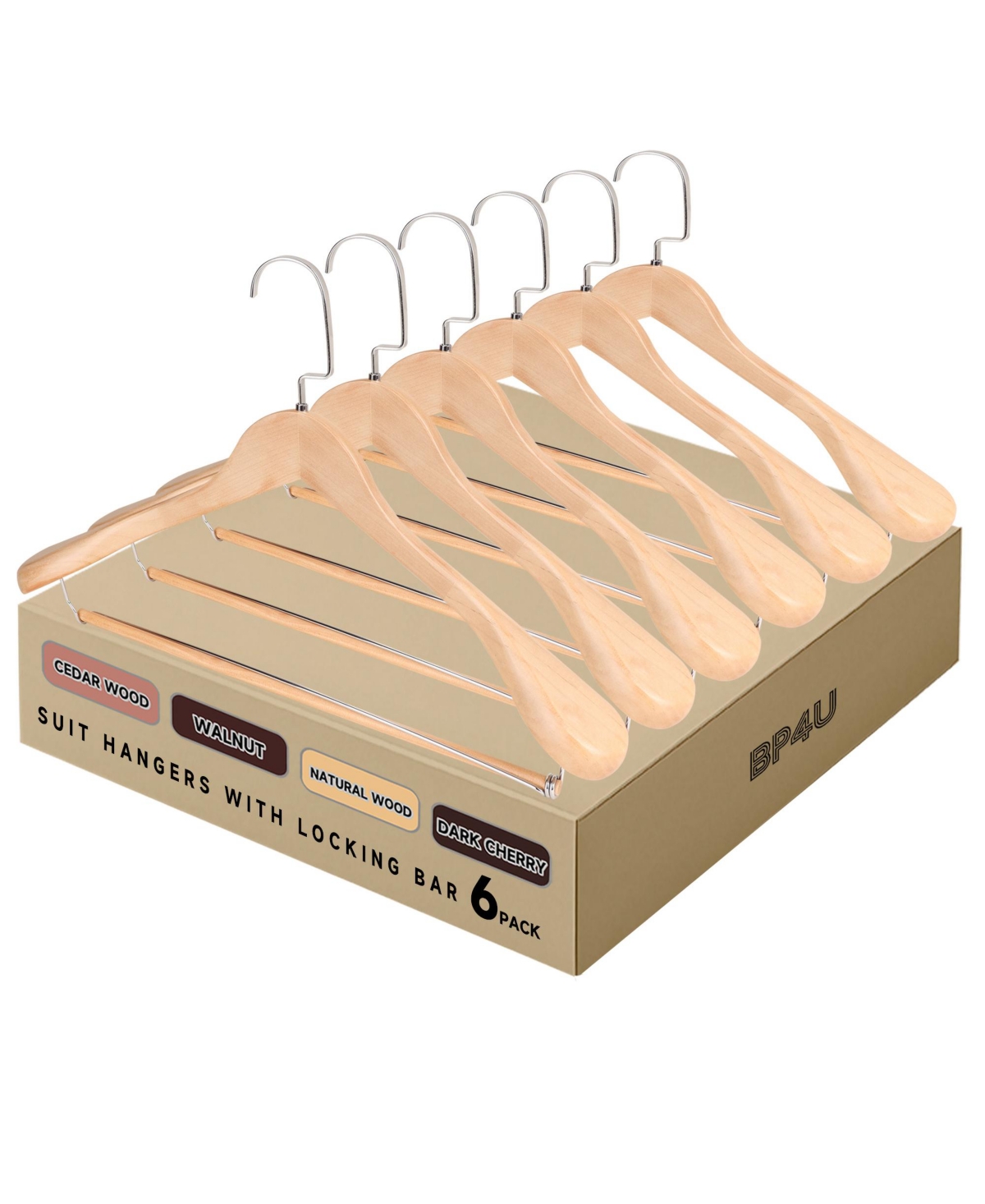 Click here for BP4U Premium Wide Shoulder Wooden Suit Hangers  He... prices