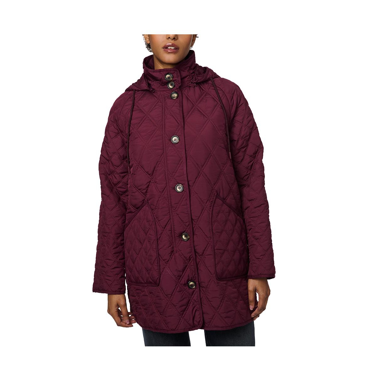 Click here for Bernardo Womens Quilted Puffer Jacket - Cherry lac... prices