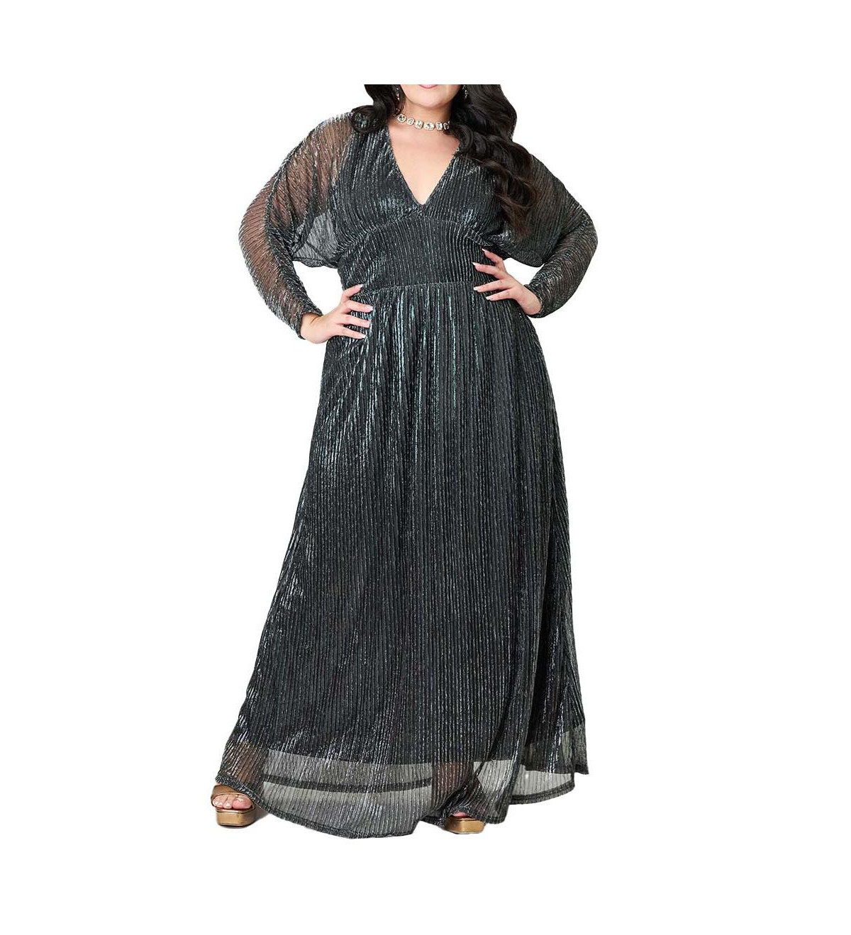 Click here for Smak Parlour Plus Size Faux Wrap Maxi Dress - Blac... prices
