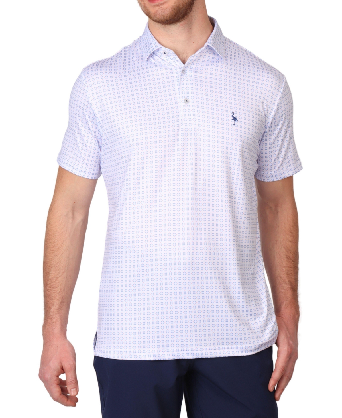 Click here for Tailorbyrd Mens Four Squared Geo Performance Polo... prices