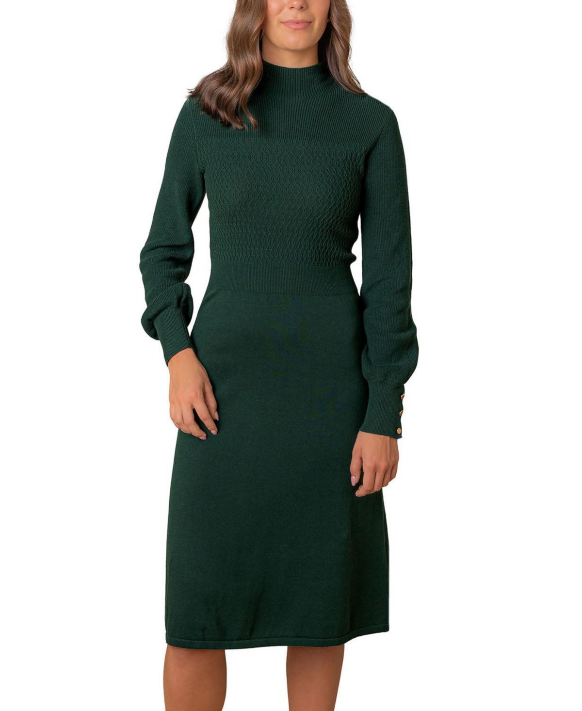 Click here for Hope & Henry Womens Organic Mock Neck Bodice Stitc... prices