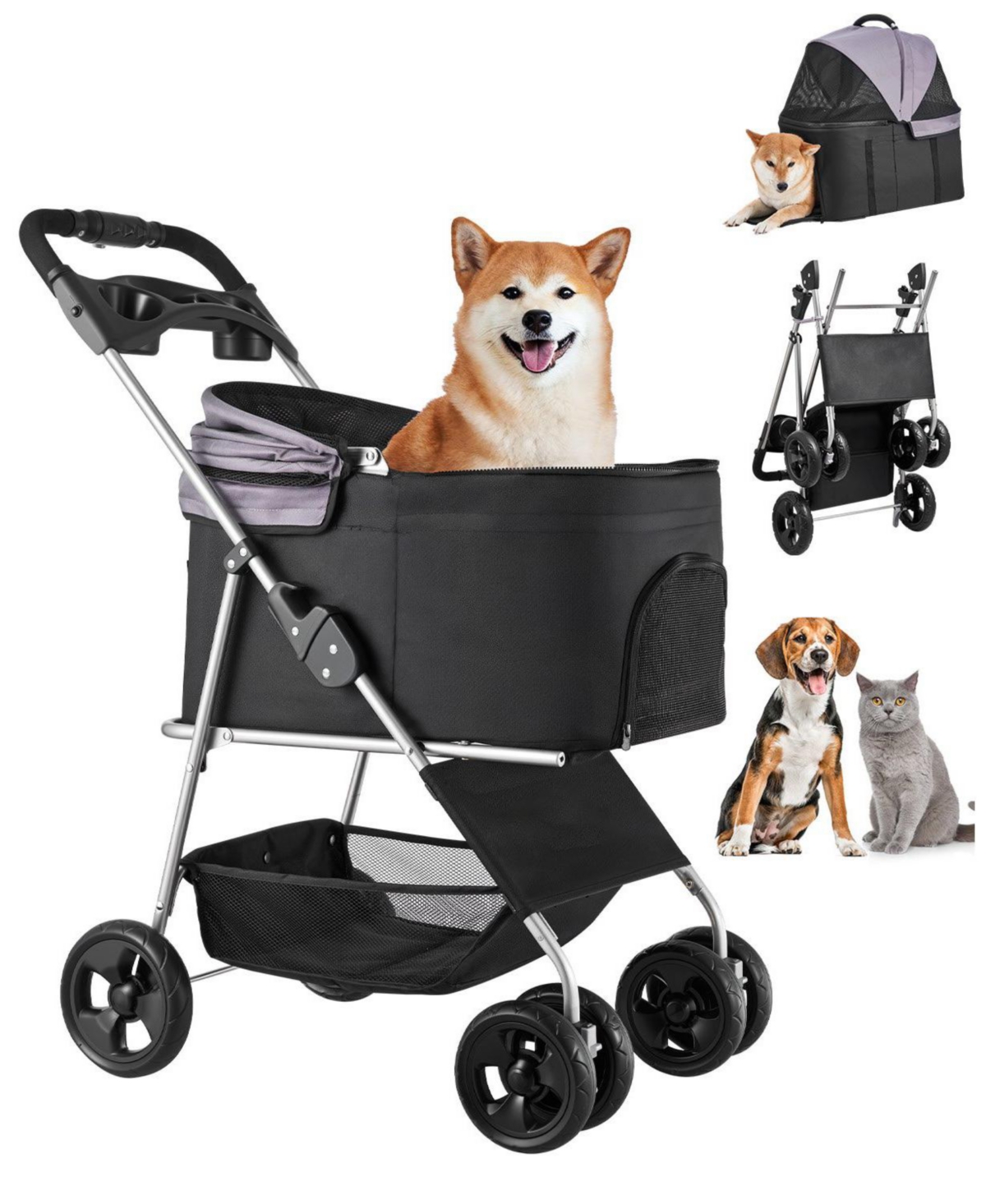 Click here for Cozito 4-Wheel Foldable Pet Stroller with Detachab... prices