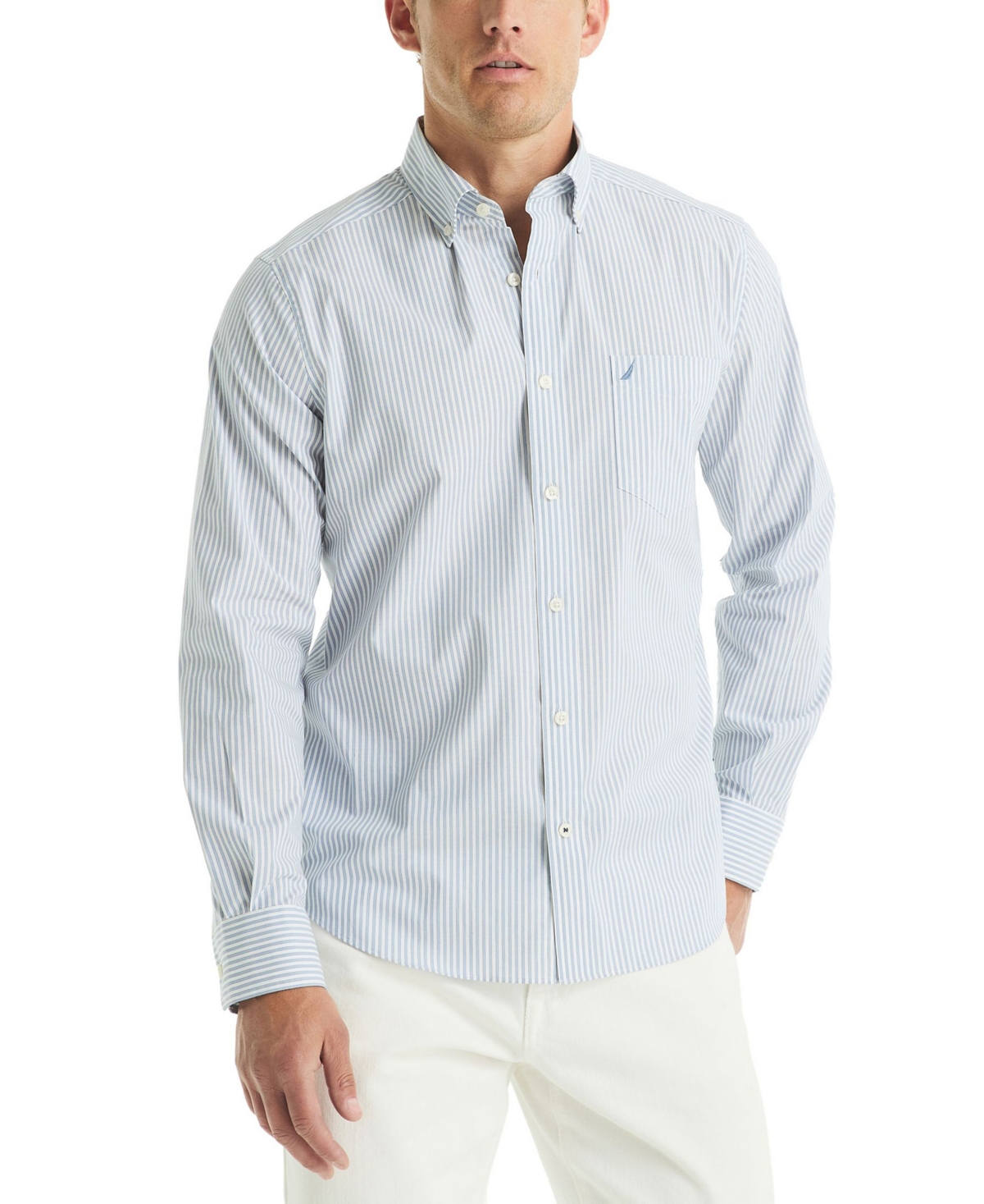 Click here for Nautica Mens Striped Long-Sleeve Dress Shirt - Bri... prices
