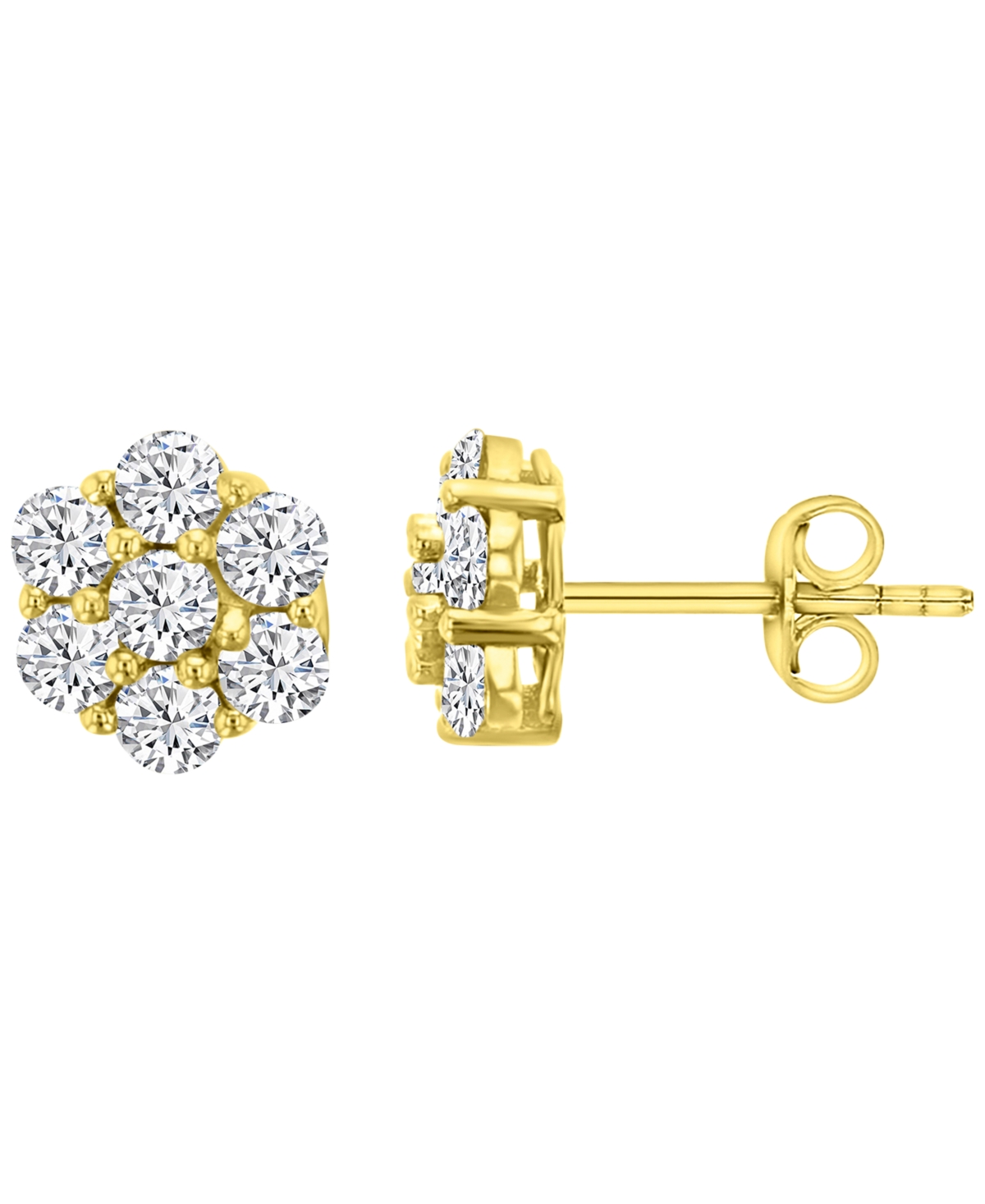 Click here for Macys Cubic Zirconia Micro Pave Cluster Stud Earri... prices