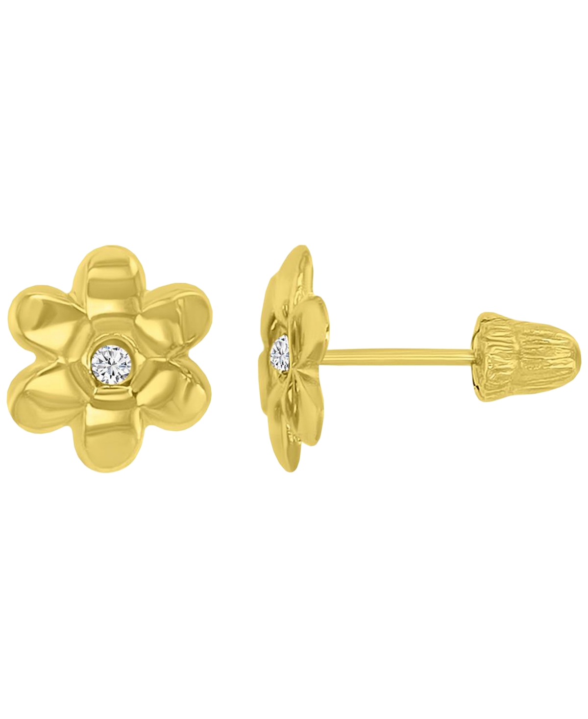 Click here for Macys 14K Yellow Gold Flower Screw Back Stud Earri... prices