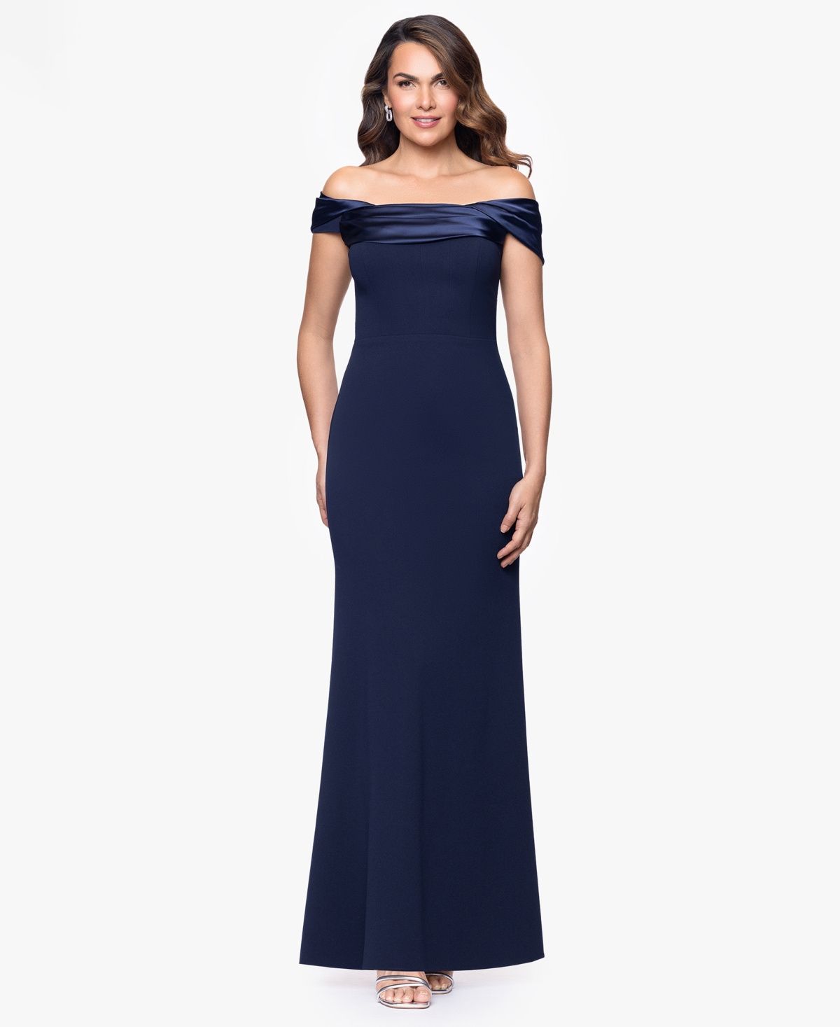 Click here for B&A By Betsy and Adam Womens Off-The-Shoulder Gown... prices