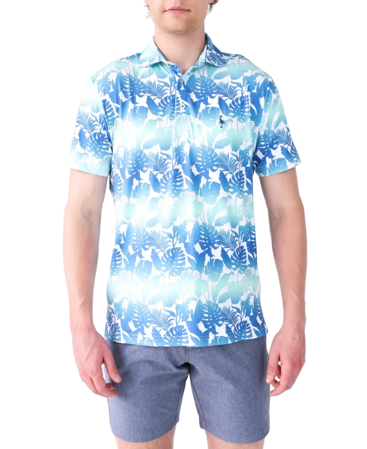 Click here for Tailorbyrd Mens Gradient Floral Performance Polo -... prices