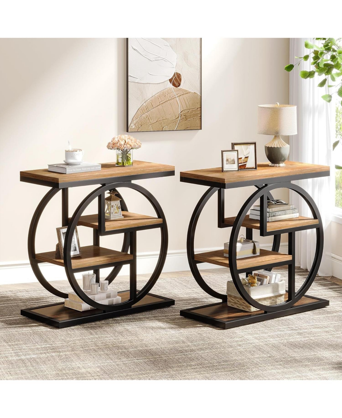 Click here for Tribesigns End Table Set of 2  4-Tier Narrow Side... prices